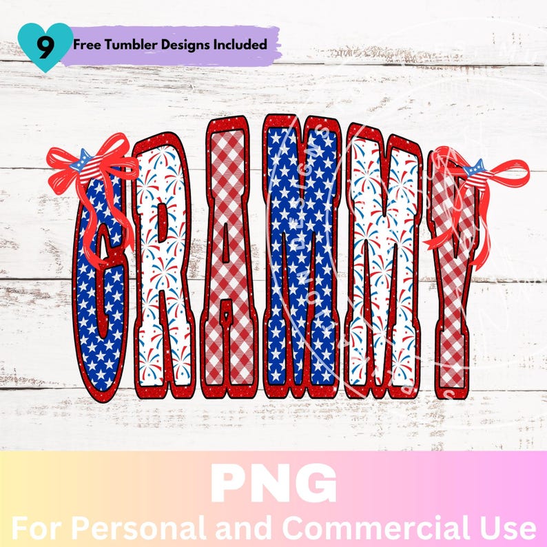 Patriotic Grammy PNG: Patriotic Grammy Shirt Sublimation Design ...