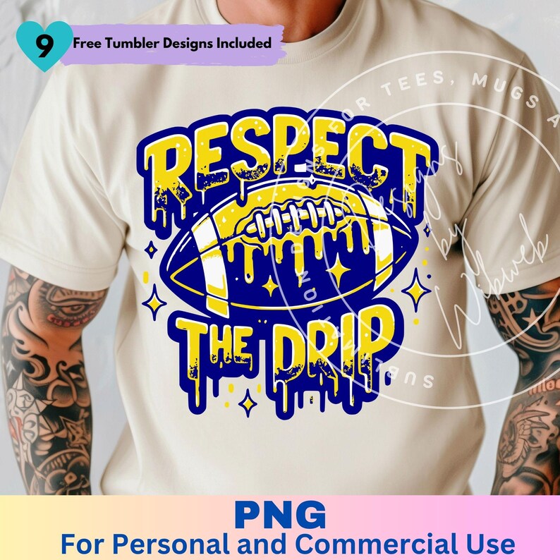 Football Drip PNG Bundle: Respect the Drip Sublimation Designs (digital ...