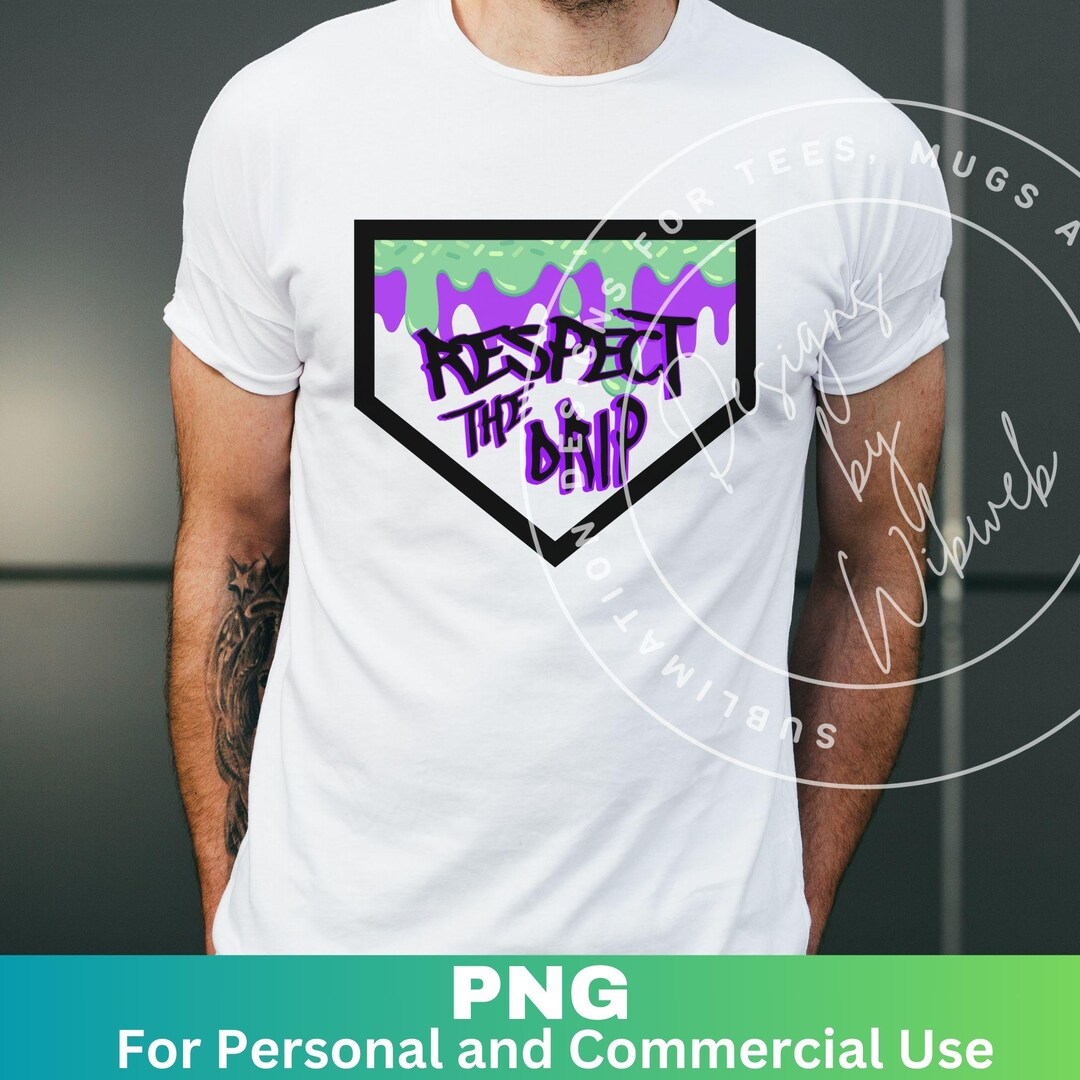 Baseball Respect the Drip Sublimation PNG Design, Baseball Drip Sports ...