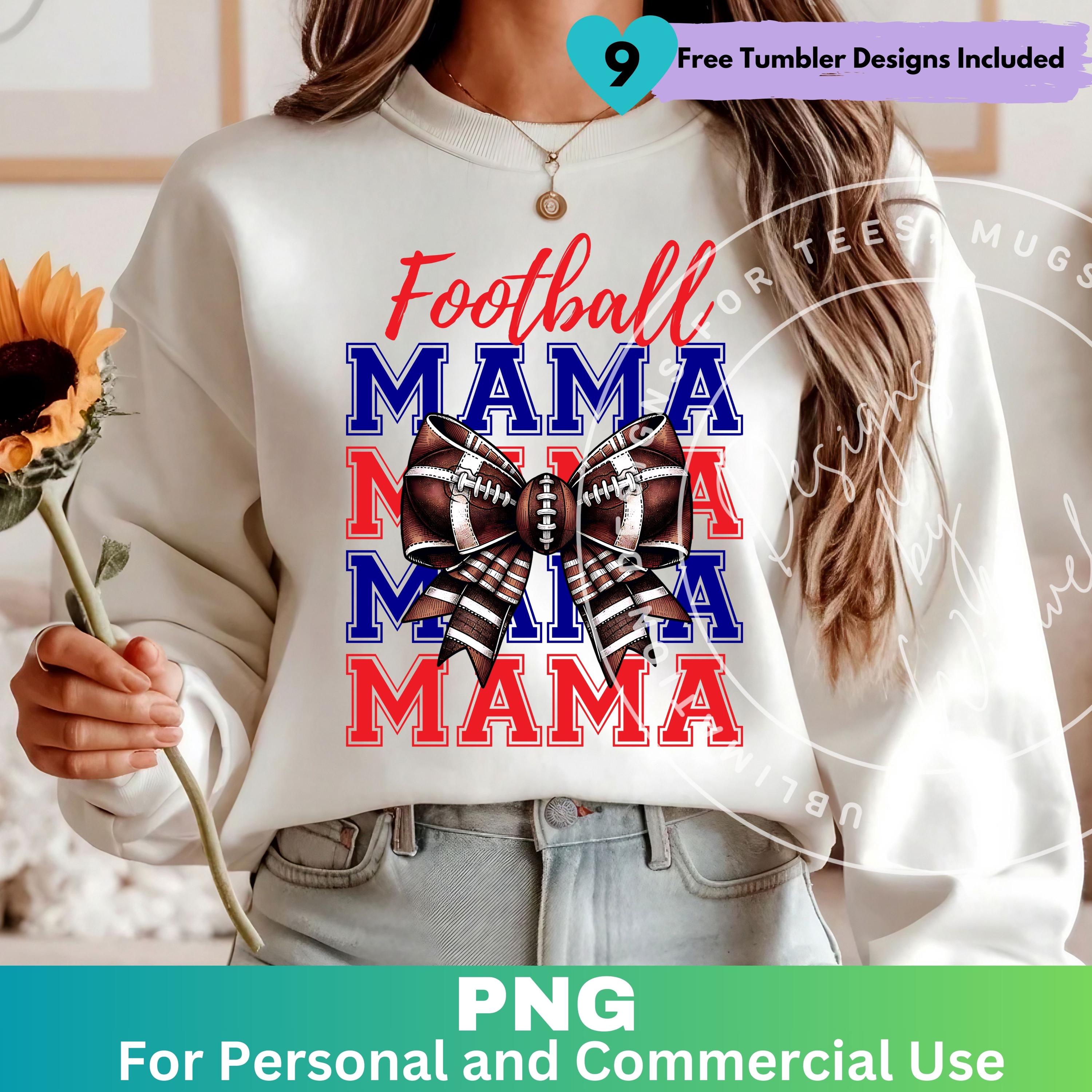 Football Mama Bow Png Bundle: Football Mom Shirt Sublimation Design ...