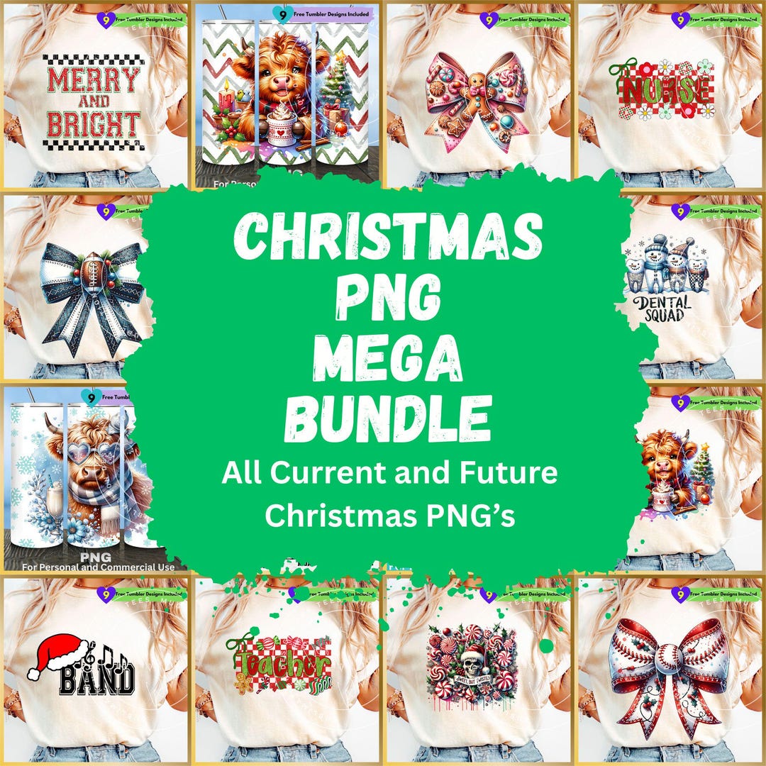 Christmas PNG Bundle: Mega Christmas Bundle Clipart Sublimation ...