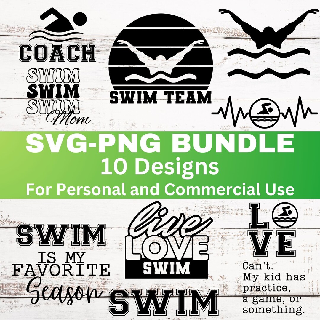 Swim Svg Bundle: Swimmer Png Bundle Clipart Shirt Graphic (digital ...
