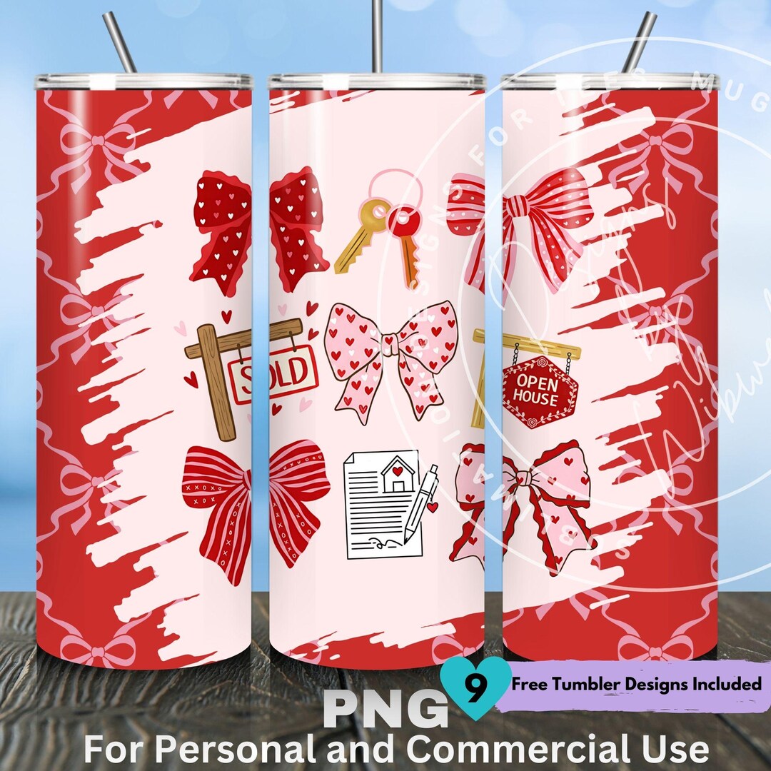 Valentine Realtor Tumbler Wrap PNG: Real Estate Agent Sublimation ...