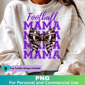 Football Mama Bow Png Bundle: Football Mom Shirt Sublimation Design ...