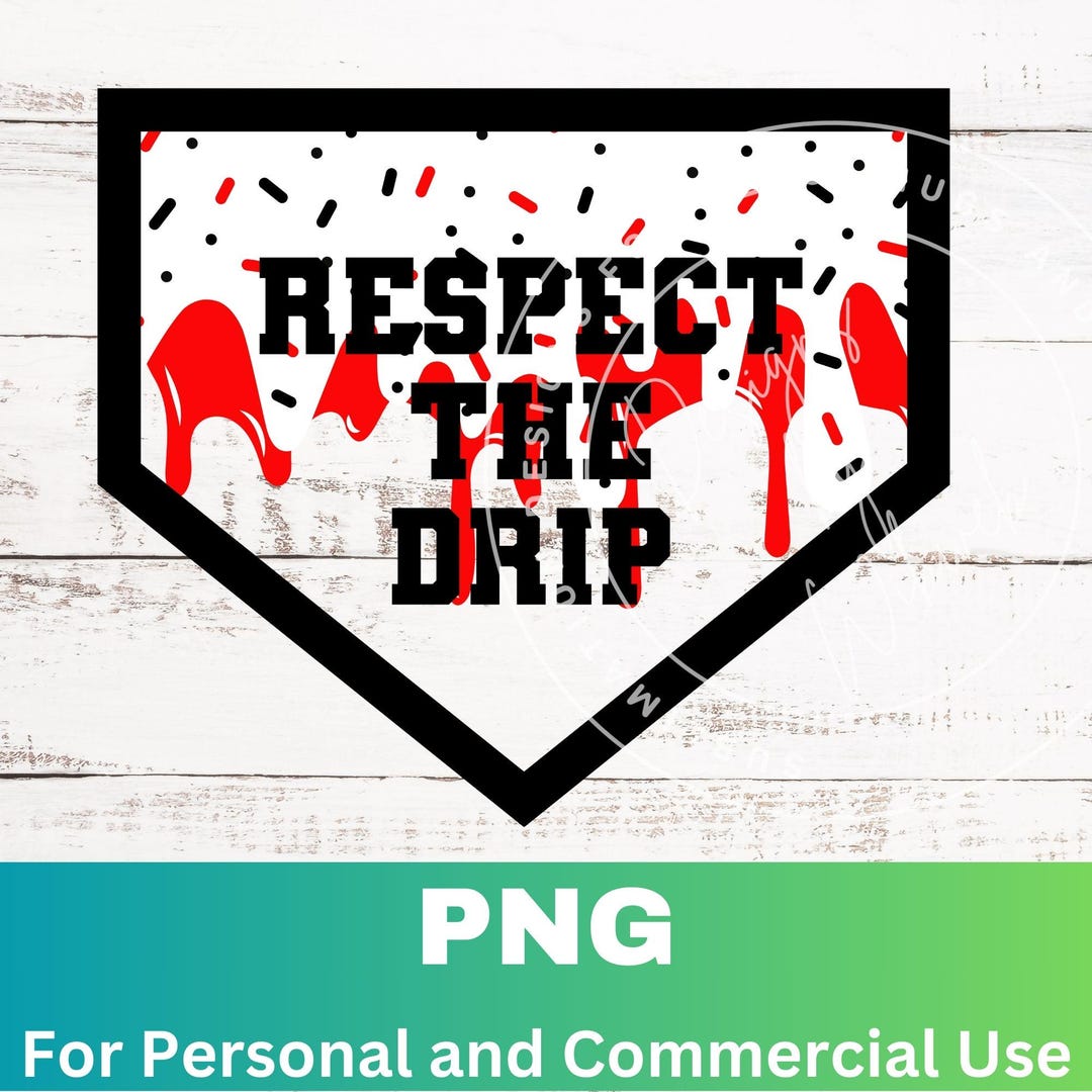 Baseball Red Respect the Drip Ice Cream Sublimation PNG Design ...
