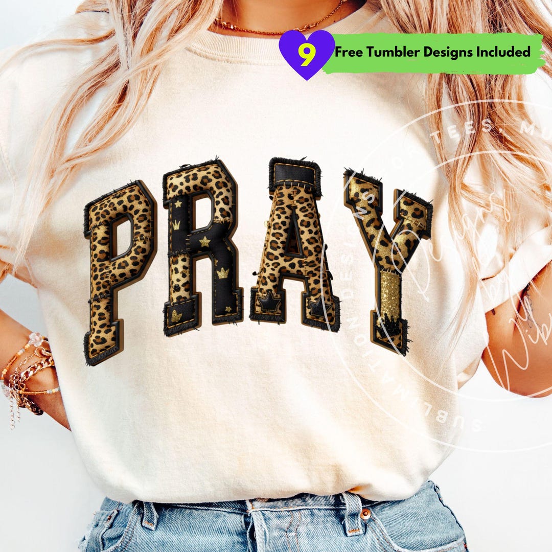 Pray PNG: Leopard Print Prayer Christian Faith Sublimation Shirt Design ...