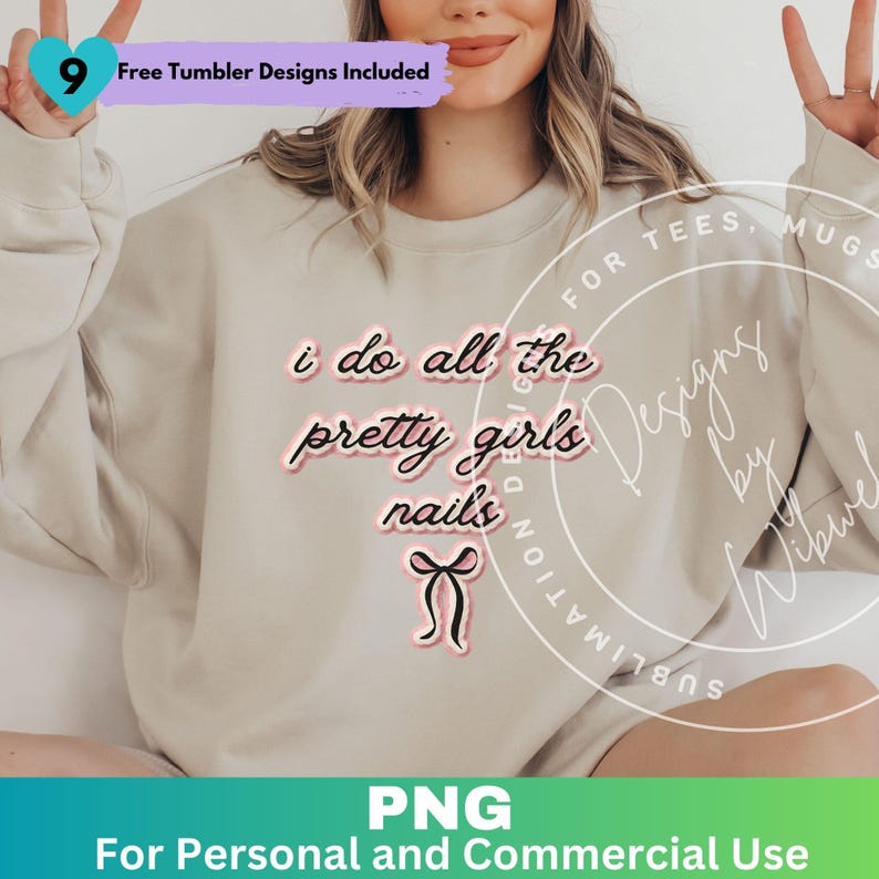 Nail Tech PNG: Pretty Girls Nail Technician Sublimation Shirt Design ...