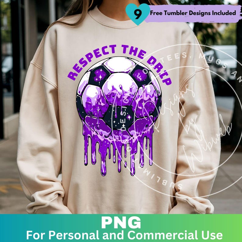 Purple Drip Soccer Ball PNG: Sports Mom Sublimation (digital Download ...