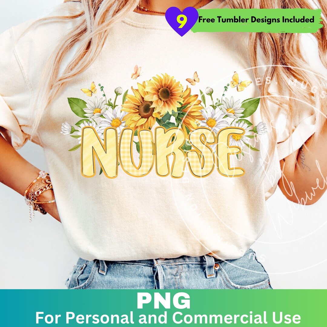 Nurse Sunflower PNG, RN Nurse Summer Png, Nursing PNG, Summer Nurse ...