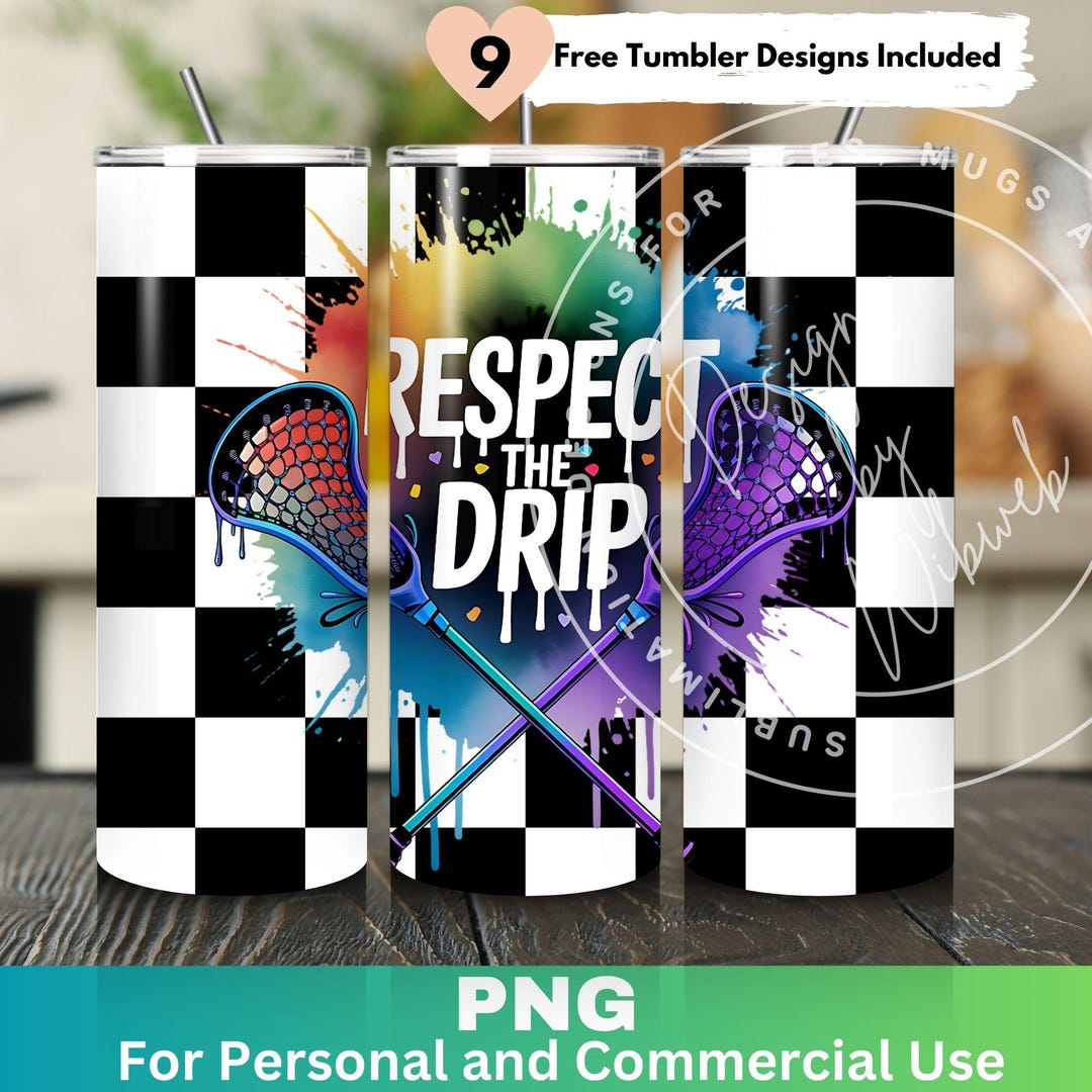Lacrosse Respect the Drip Tumbler Wrap, 20oz Skinny Tumbler Design ...