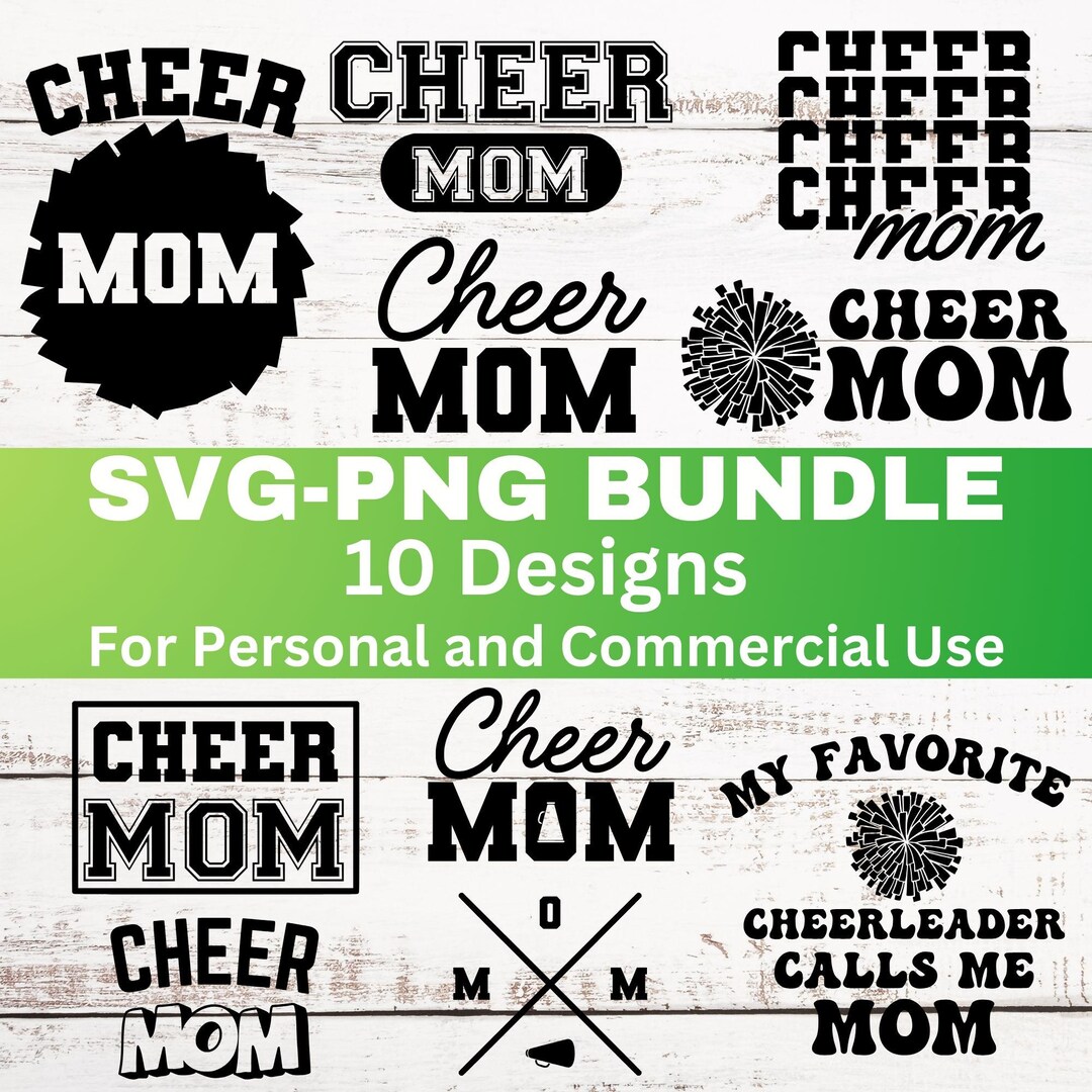 Cheer Mom Svg Bundle, Cheerleader Mom Png Bundle Clipart Shirt Graphic ...