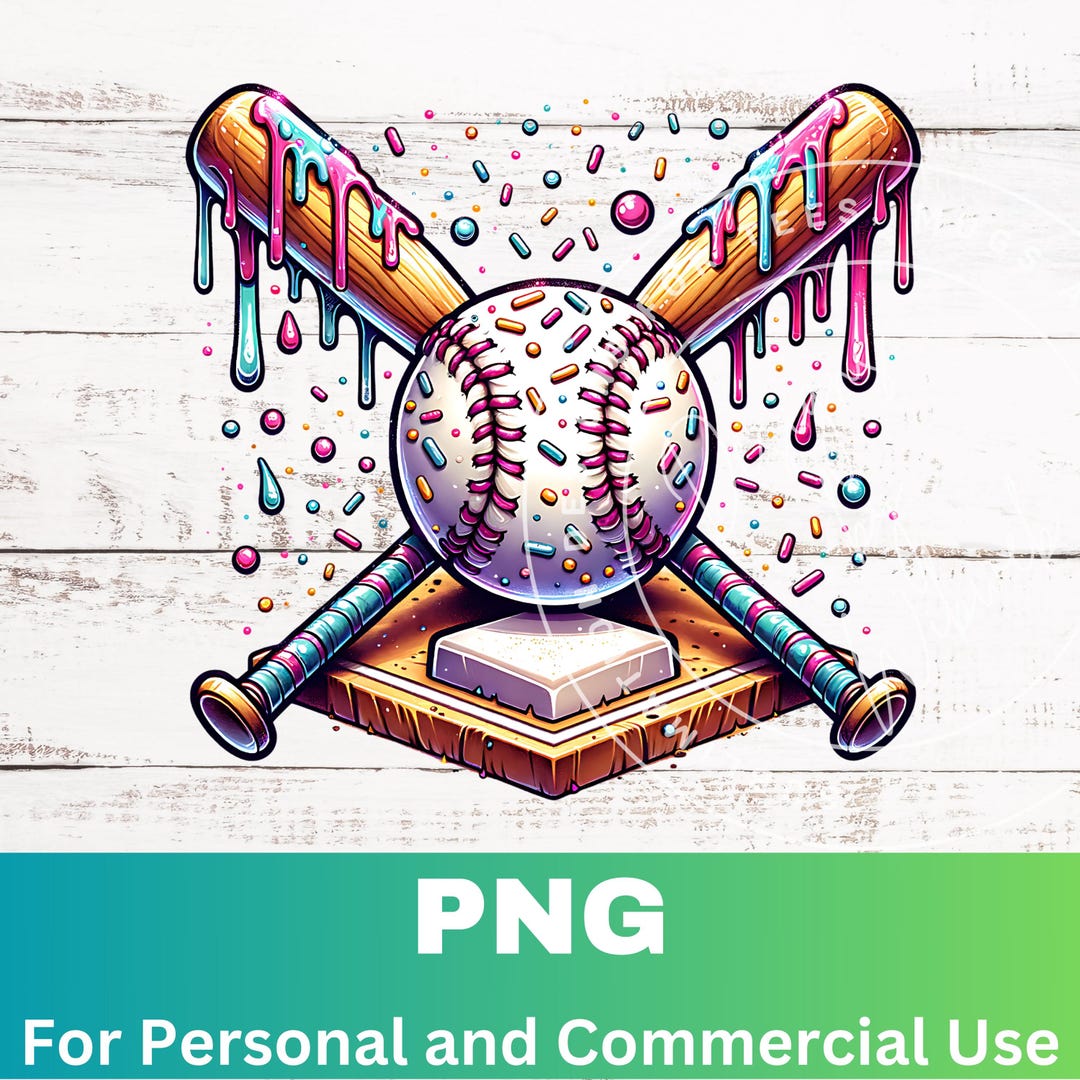 Baseball Homeplate Ice Cream Drip Sublimation PNG Design, Baseball Mom ...