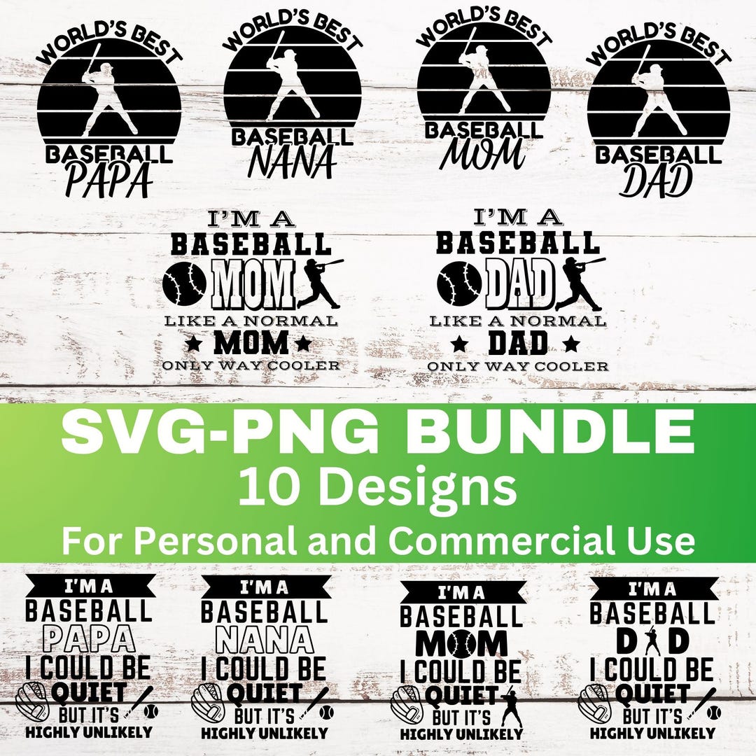 Baseball Svg Bundle, Baseball Png, Baseball Clipart Graphic, Baseball ...