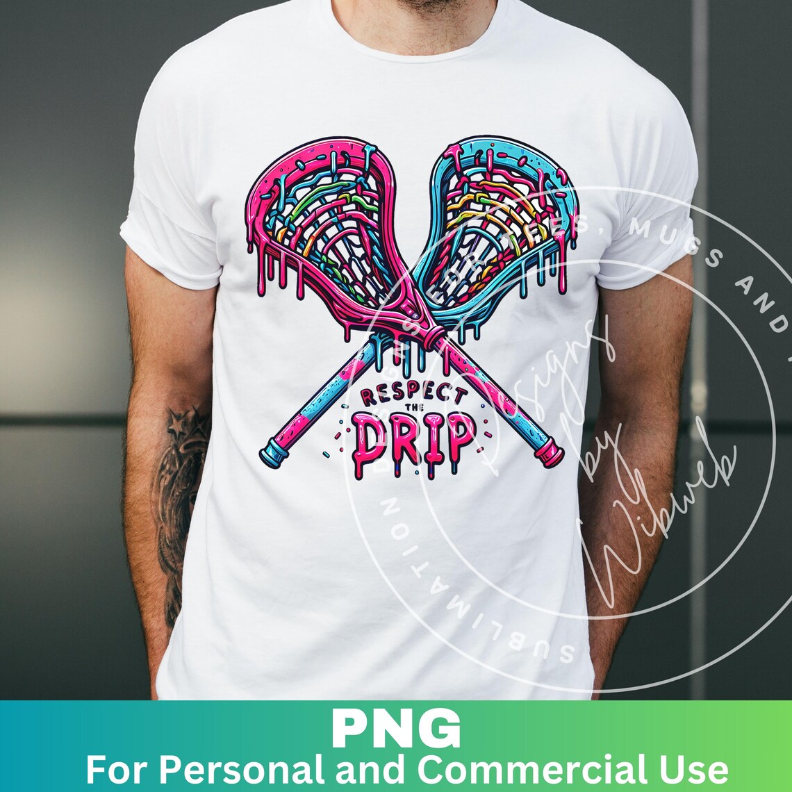 Lacrosse Ice Cream Drip Pink Sublimation PNG Design, Lacrosse Mom ...