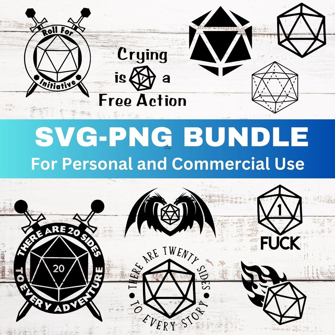 Buy D20 Svg Bundle, D20 Png Bundle, Dnd Cut Files, D20 Cut File, Dnd ...