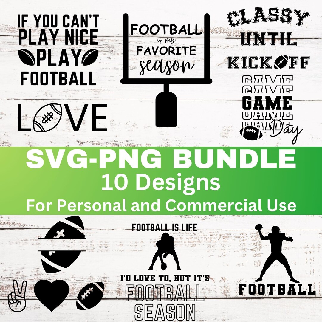 Football Svg Bundle: Football Png Bundle Clipart Shirt Graphic Cut File ...
