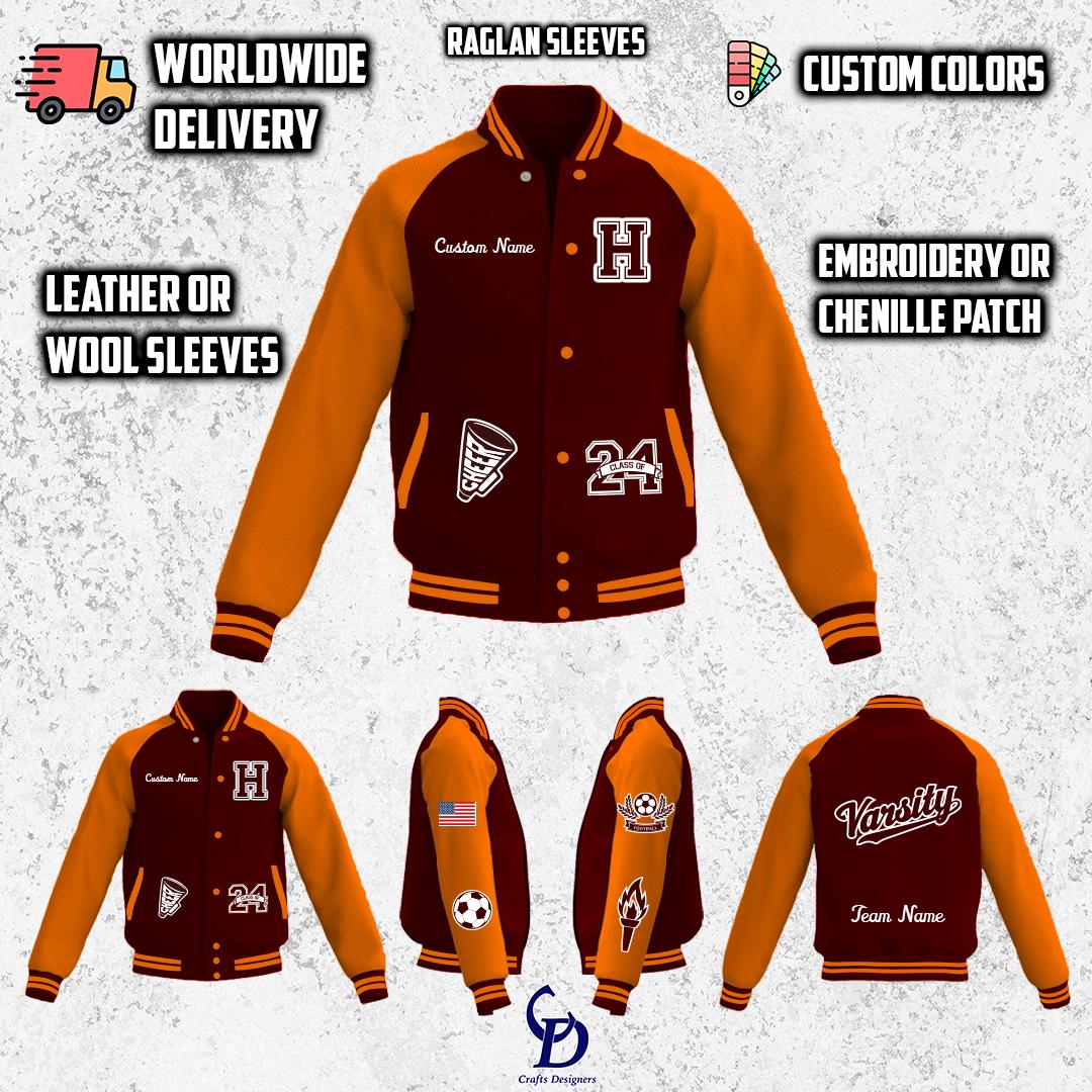 Custom Lettermen Varsity Jacket for High School, Custom Embroidery ...