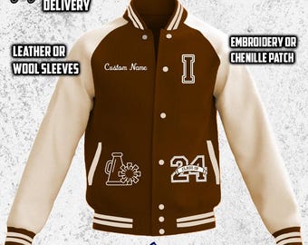 Custom Varsity Jacket for High School, Custom Embroidery Patch ...