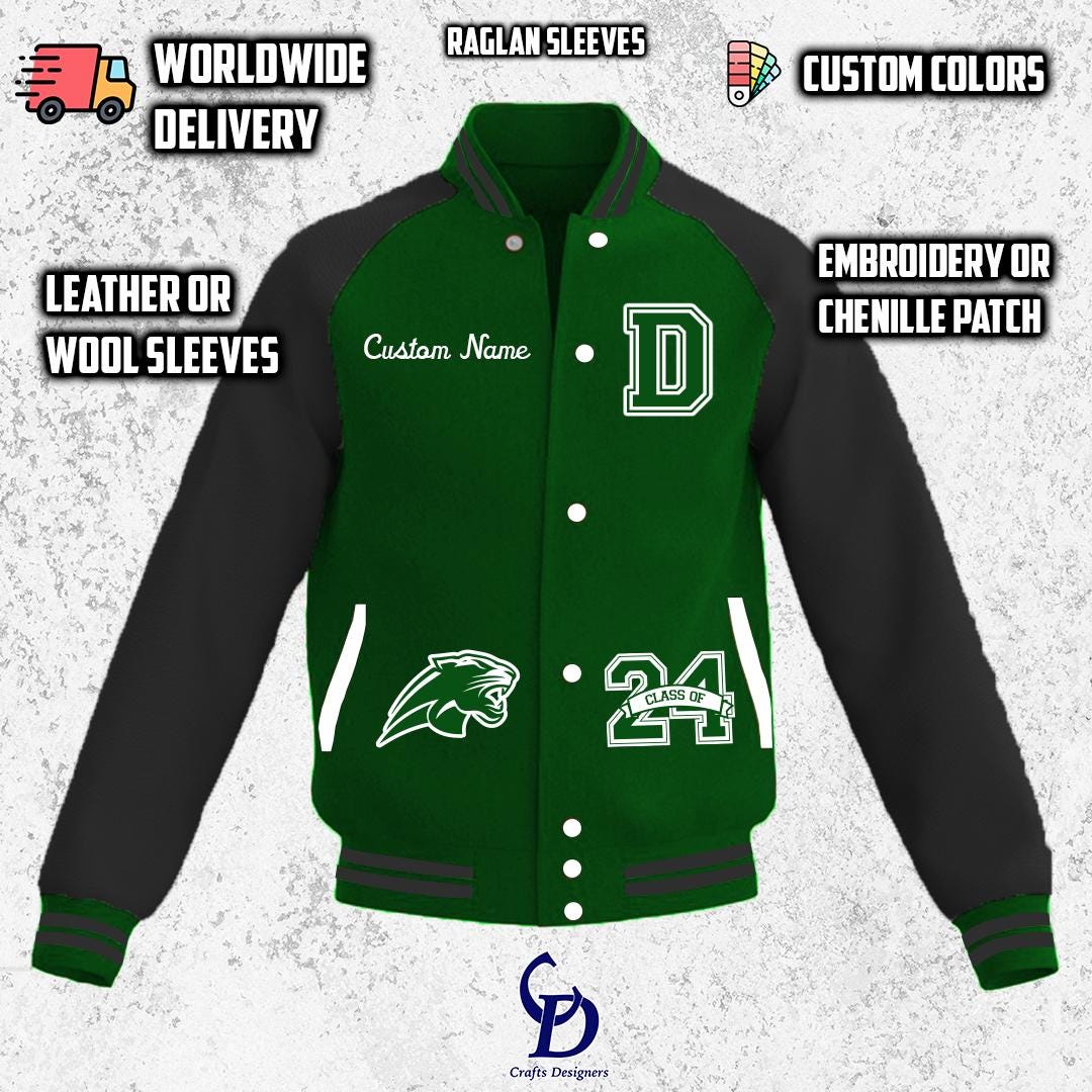 Custom High School Lettermen Jacket With Embroidery or Chenille Patches ...
