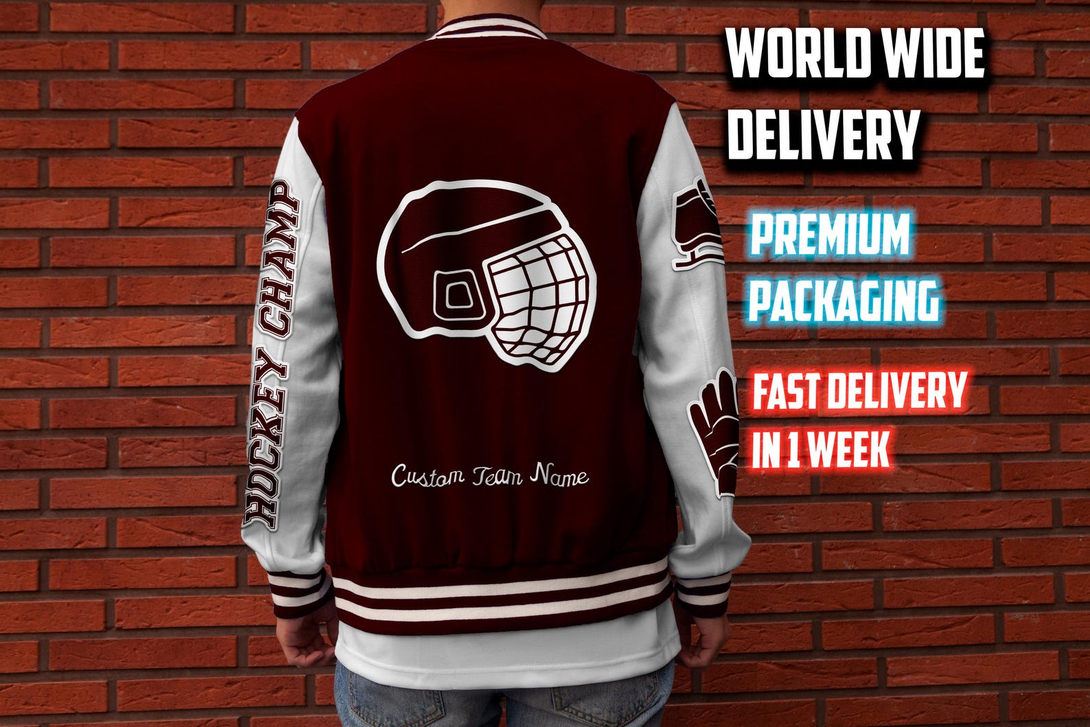 Custom Varsity Jacket for High School, Custom Embroidery Patch ...