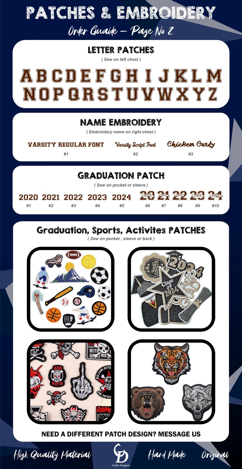 Custom Varsity Jacket for High School, Custom Embroidery Patch Graduation, Custom Name and ...