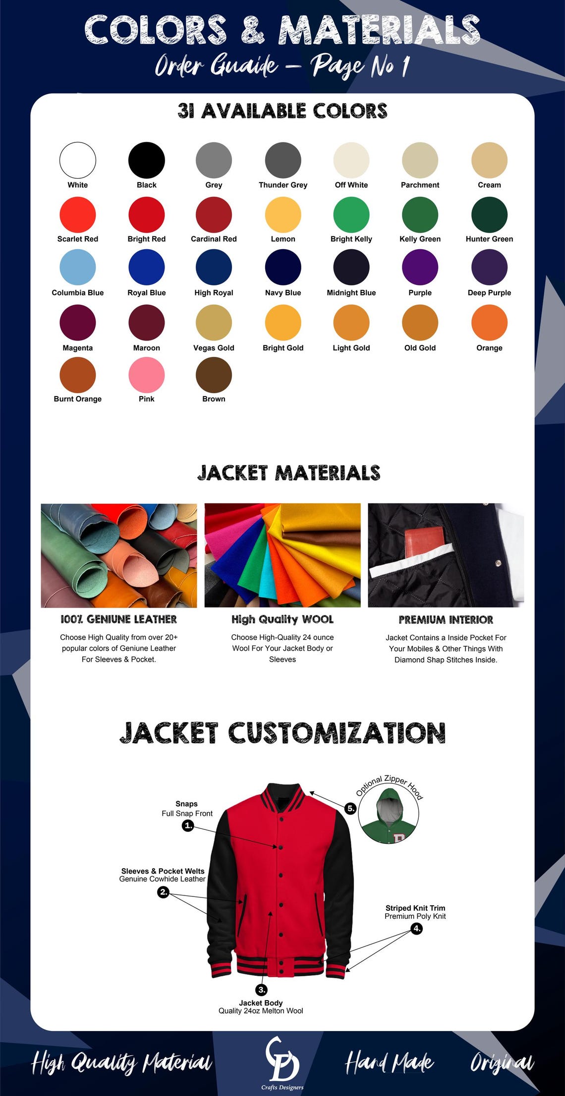 Custom Varsity Jacket for High School, Custom Embroidery Patch ...