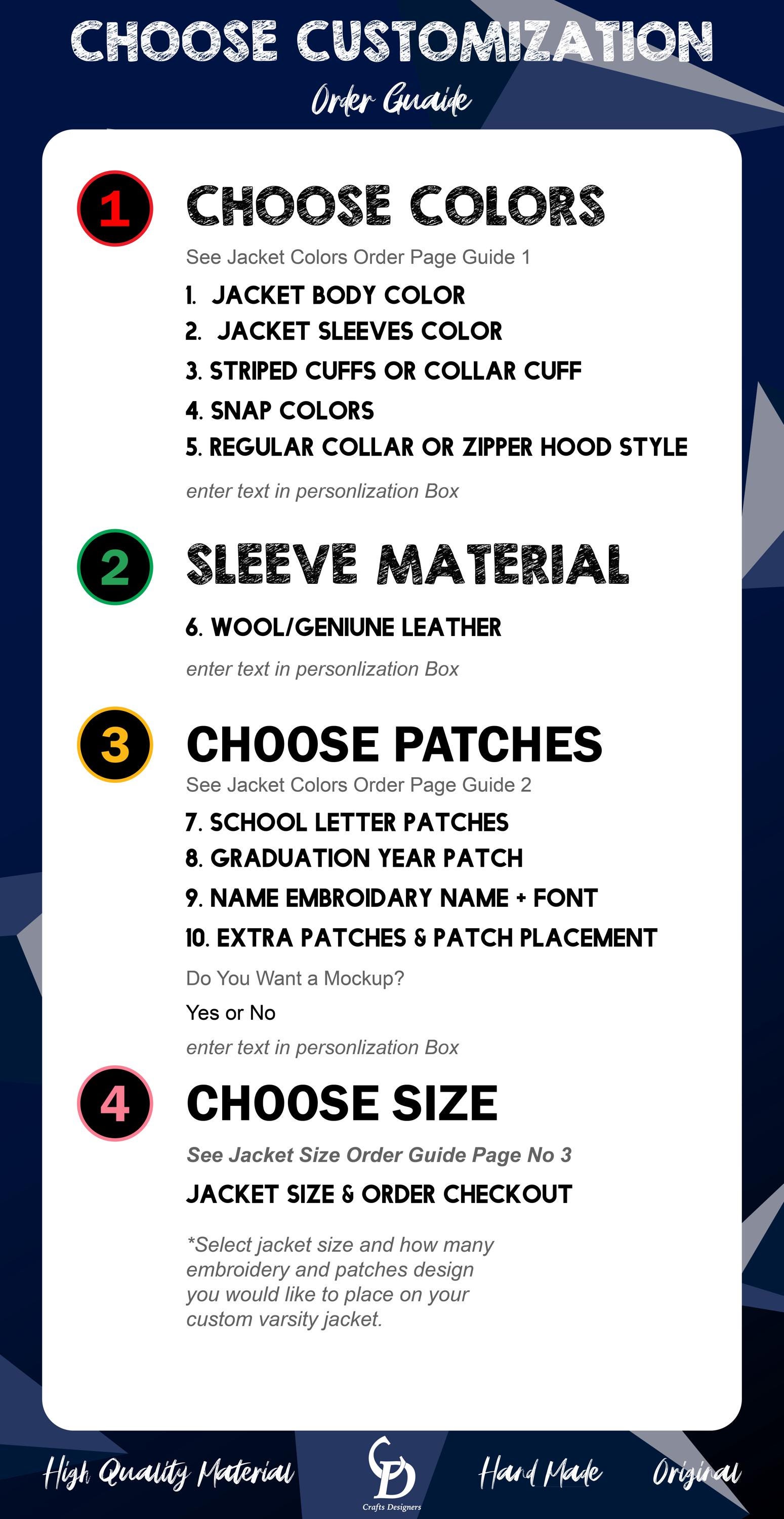 Custom Varsity Jacket for High School, Custom Embroidery Patch ...