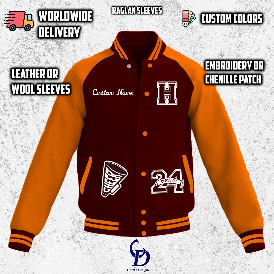 Custom Lettermen Varsity Jacket for High School, Custom Embroidery ...