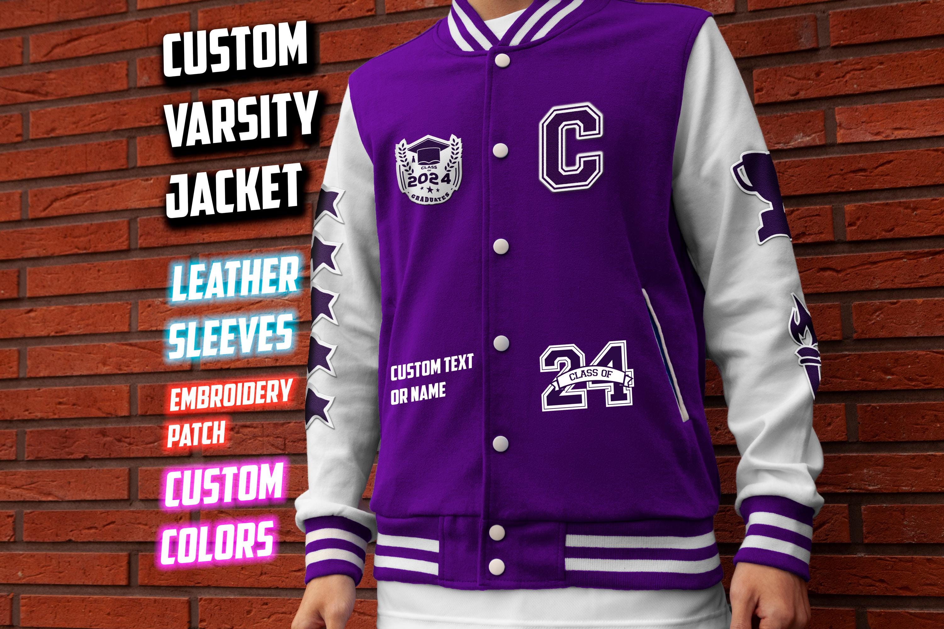 Custom Varsity Jacket for High School, Custom Embroidery Patch ...