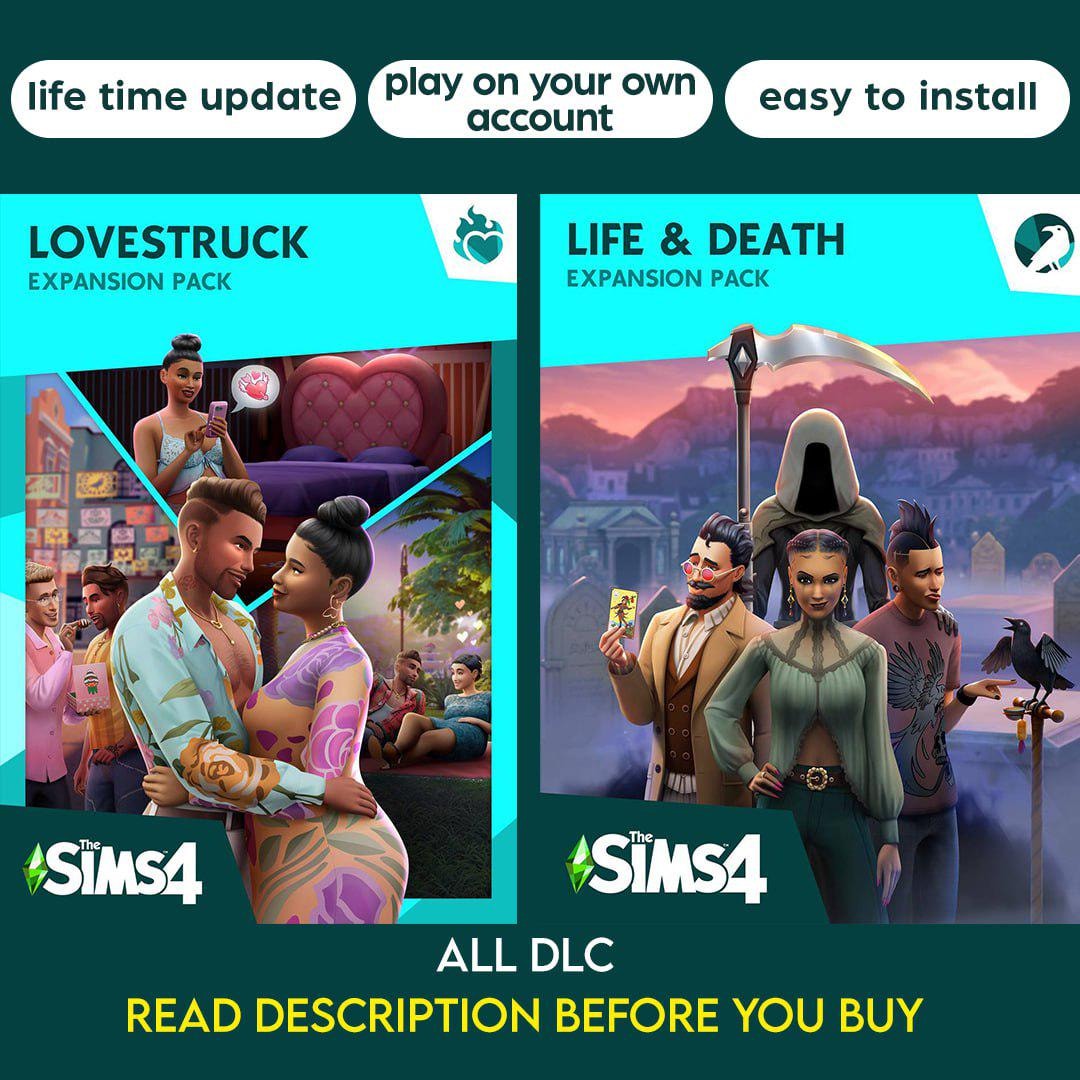 The Sims 4 All DLC 2024 Expansion, Complete Edition, LOVESTRUCK Life ...
