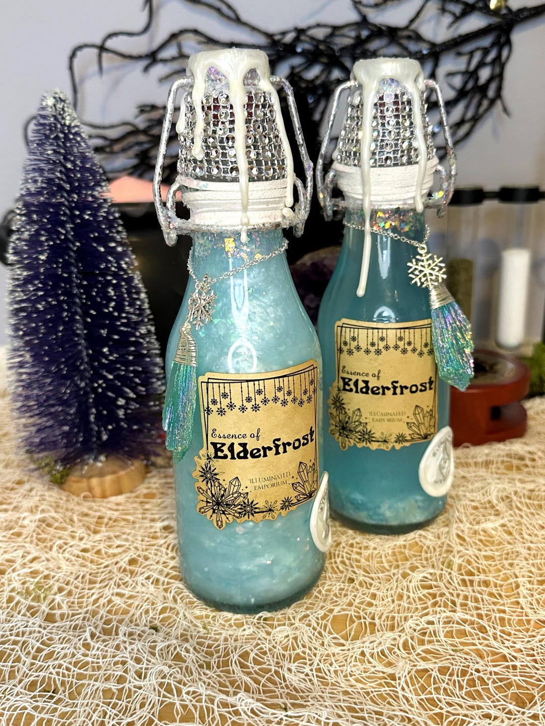 Elderfrost Potion Bottle | Witchy Winter Fantasy Decor - Etsy