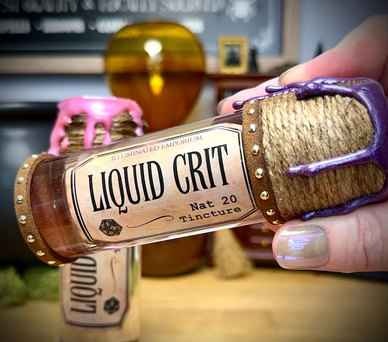 Liquid Crit D20 Dice Roller Potion Bottle | Tabletop RPG Fantasy Decor ...