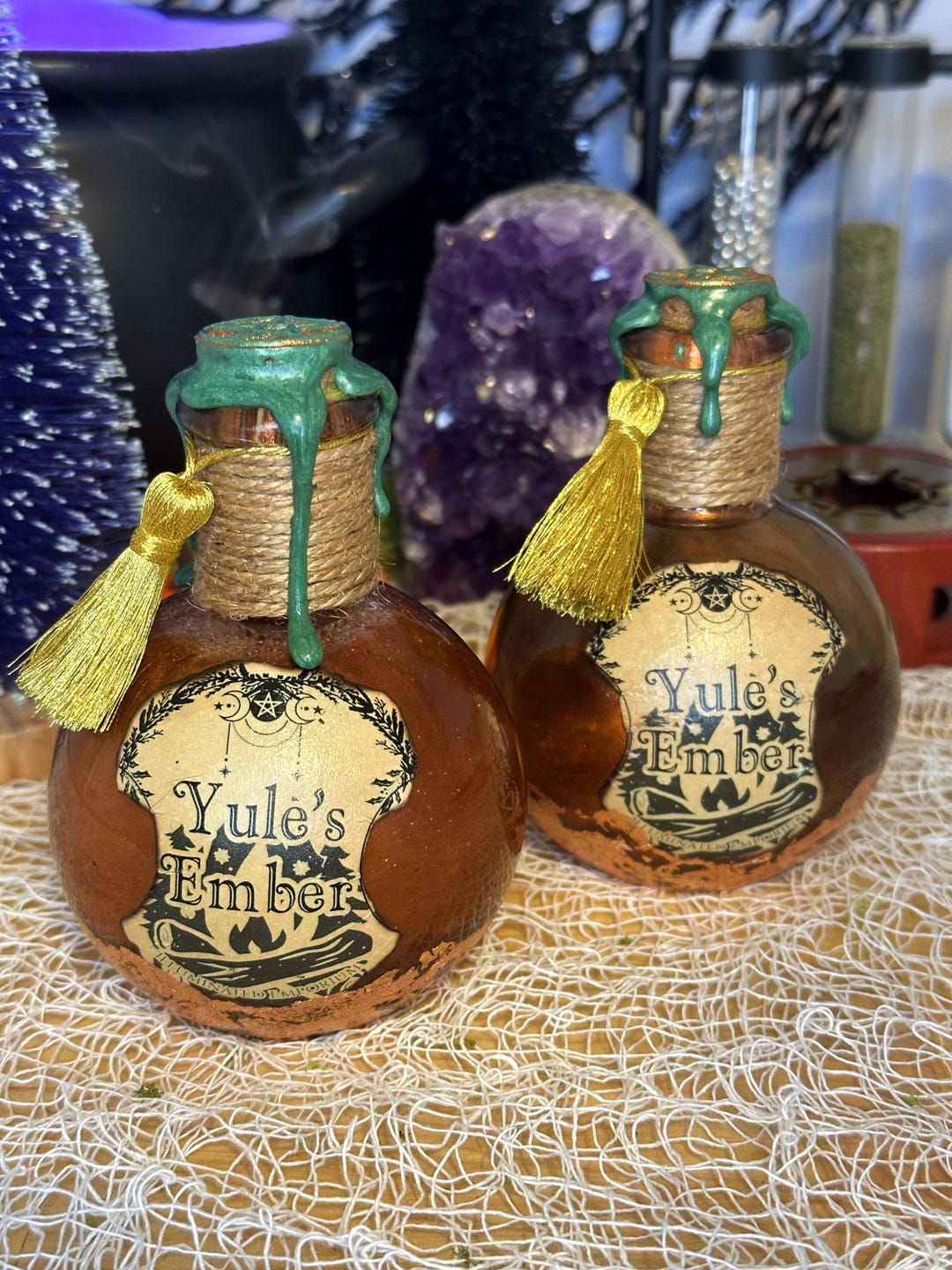 Yule's Ember Potion Bottle | Christmas Gift, Apothecary Decor, Winter ...