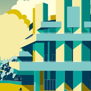 Waterloo Sunset Art Print With the National Theatre - Etsy