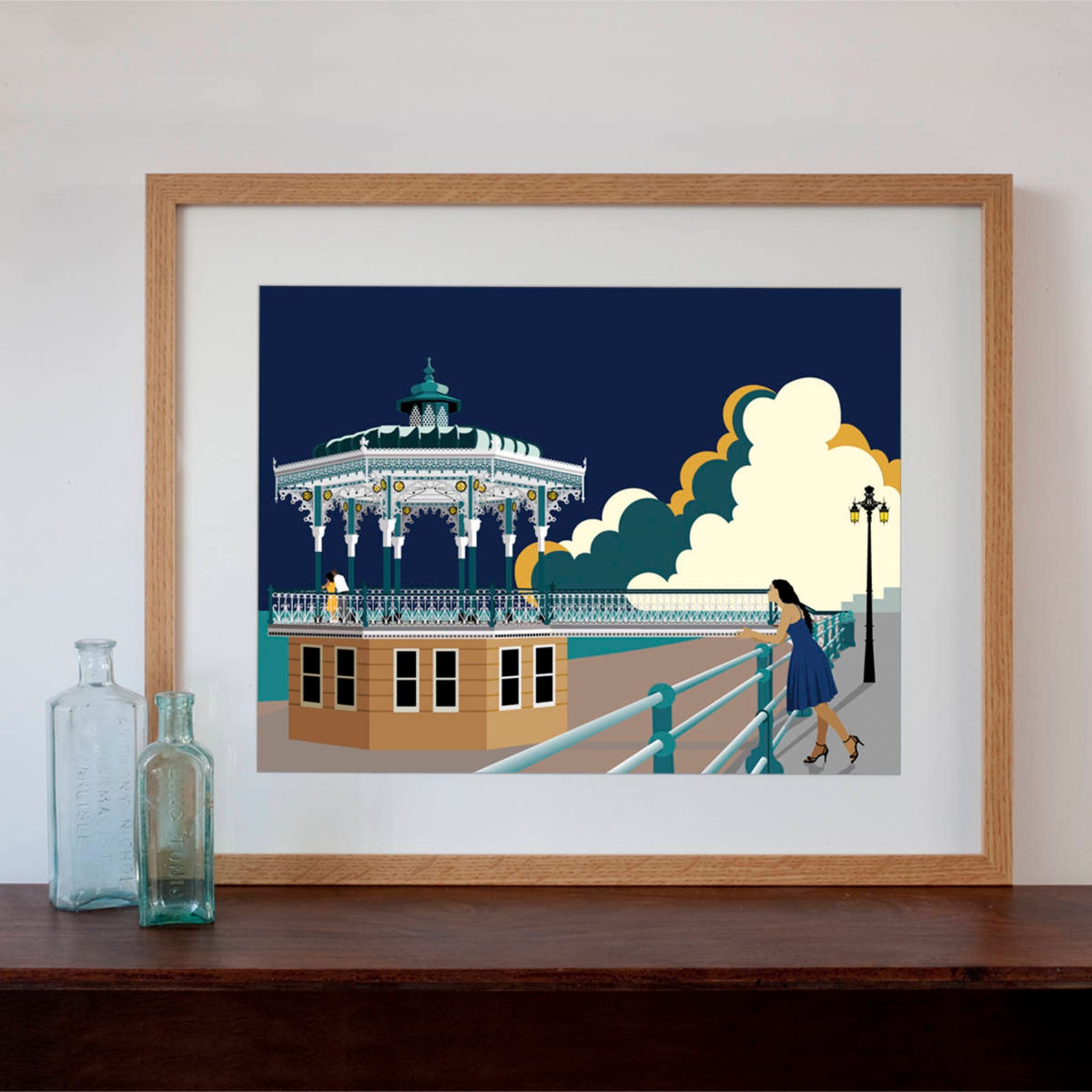 Brighton Bandstand Modern Retro Art Print - Etsy