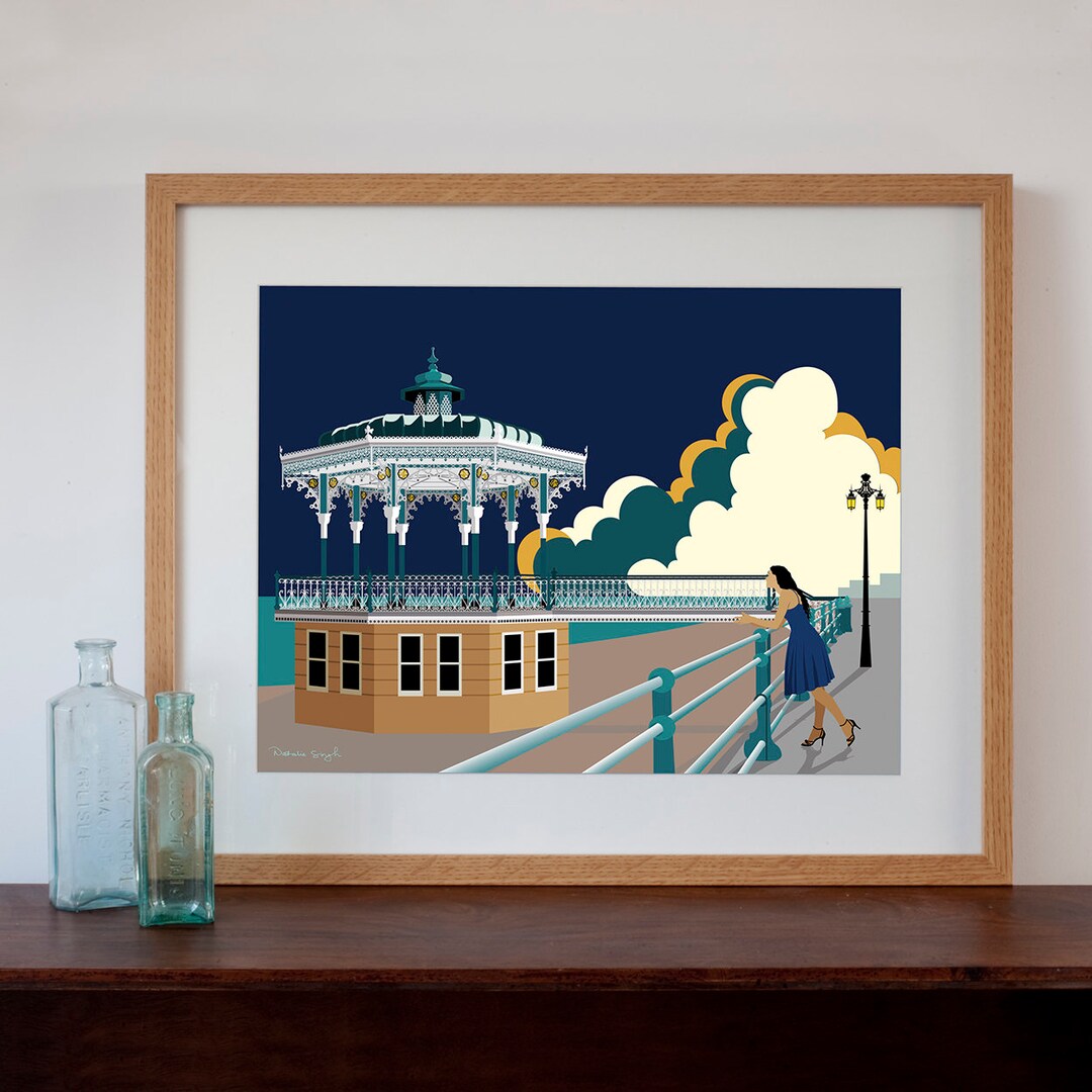 Brighton Bandstand Modern Retro Art Print - Etsy