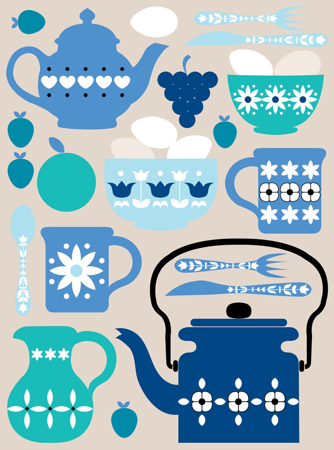 Retro Breakfast Art Print - Etsy