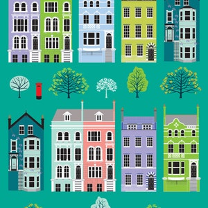 London Row Houses Colourful Art Print - Etsy
