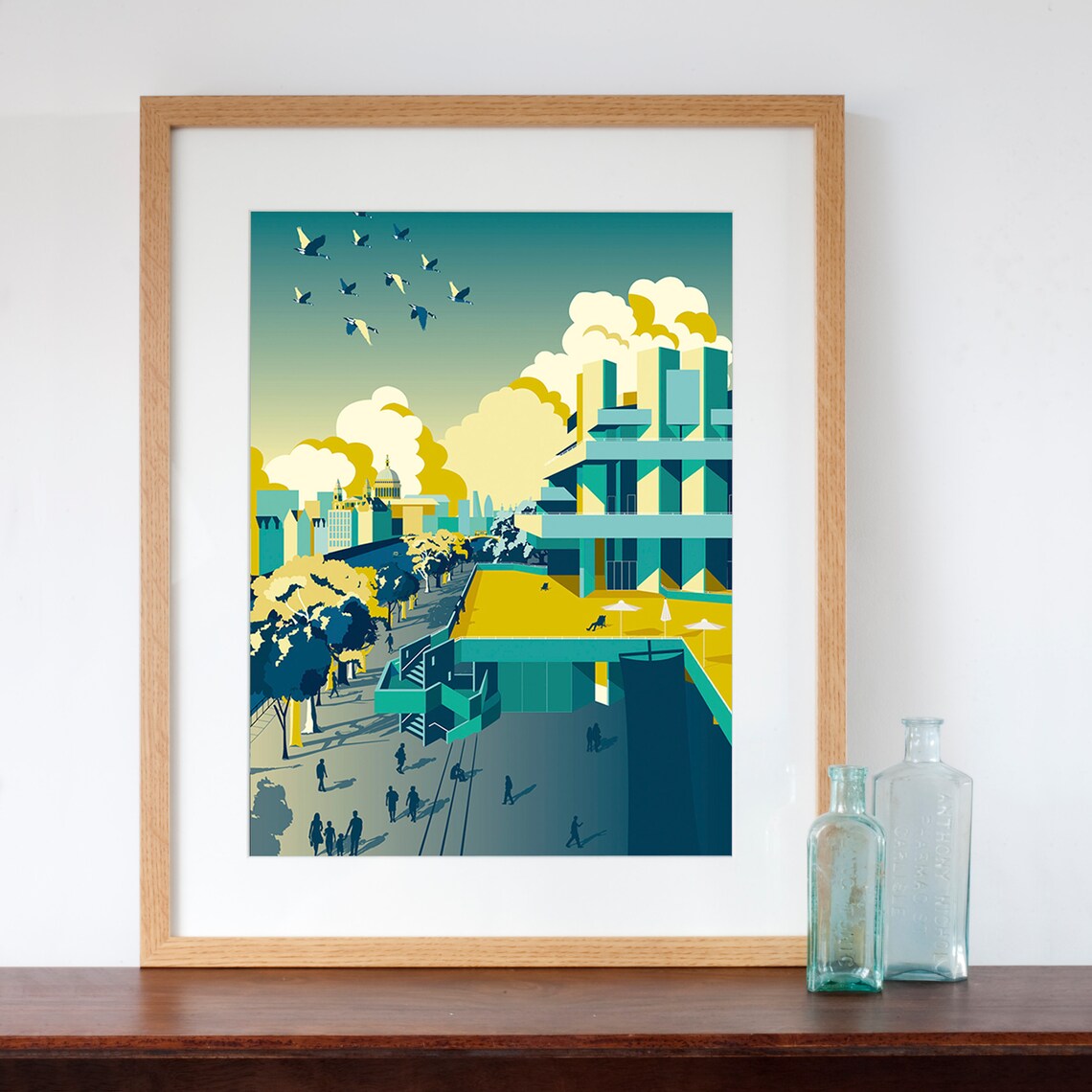 Waterloo Sunset Art Print With the National Theatre - Etsy