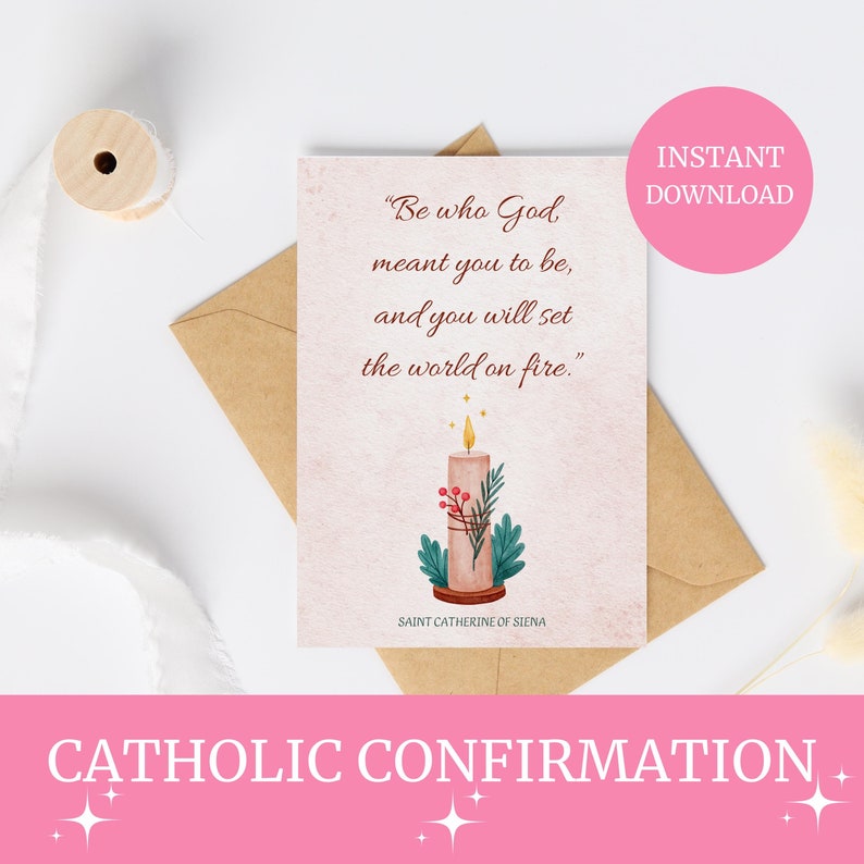 Printable Catholic Confirmation Card, Catholic Saint Card, Our Father ...