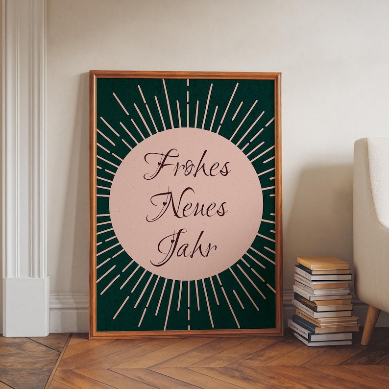 New Year Poster – Minimal Festive Wall Art | Modern Holiday Print - Etsy