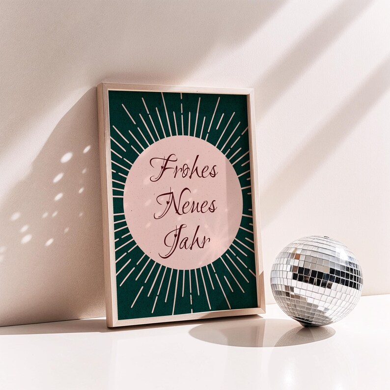 New Year Poster – Minimal Festive Wall Art | Modern Holiday Print - Etsy