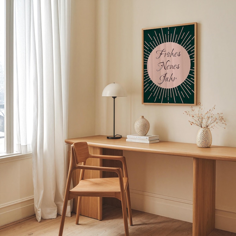 New Year Poster – Minimal Festive Wall Art | Modern Holiday Print - Etsy
