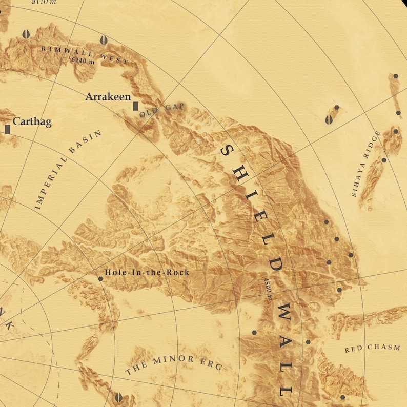 Map of Arrakis - Northern Latitudes - Etsy