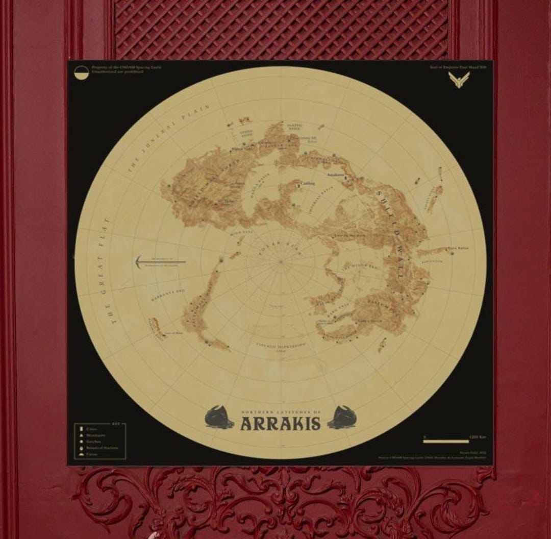 DUNE Map of Arrakis Northern Latitudes - Etsy