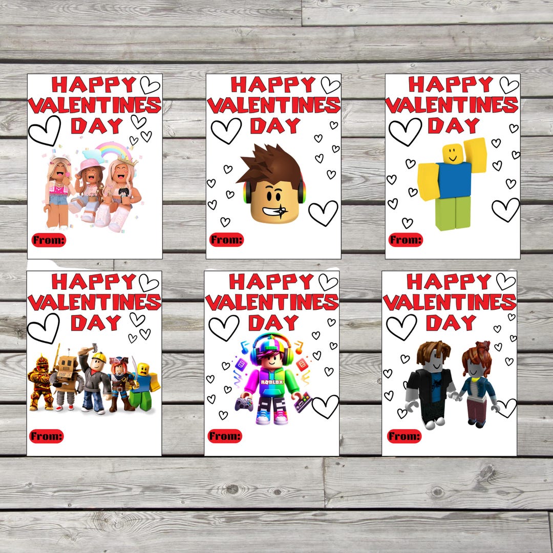 Digital Roblox Valentine Day Cards for Kids - Fun Classroom Printables ...