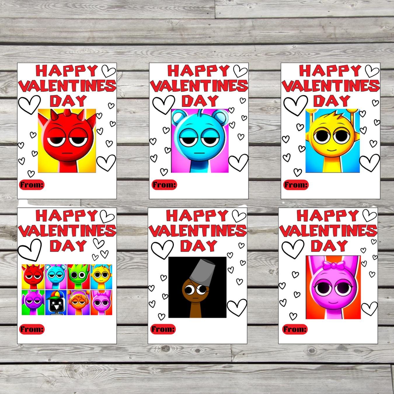Roblox Sprunki Valentine Cards – Printable Classroom Cards for Kids! - Etsy