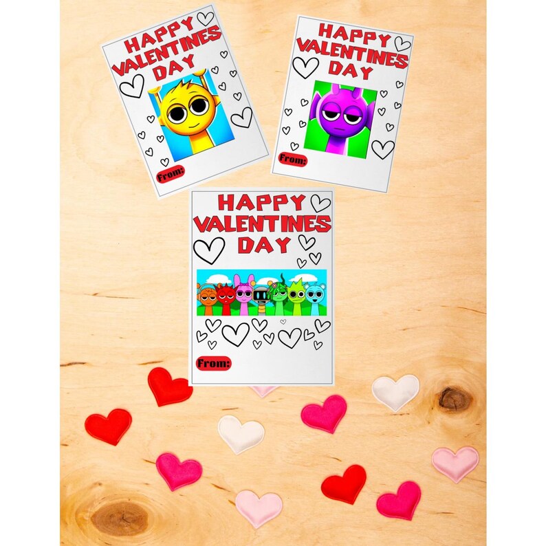 Roblox Sprunki Valentine Cards – Printable Classroom Cards for Kids! - Etsy