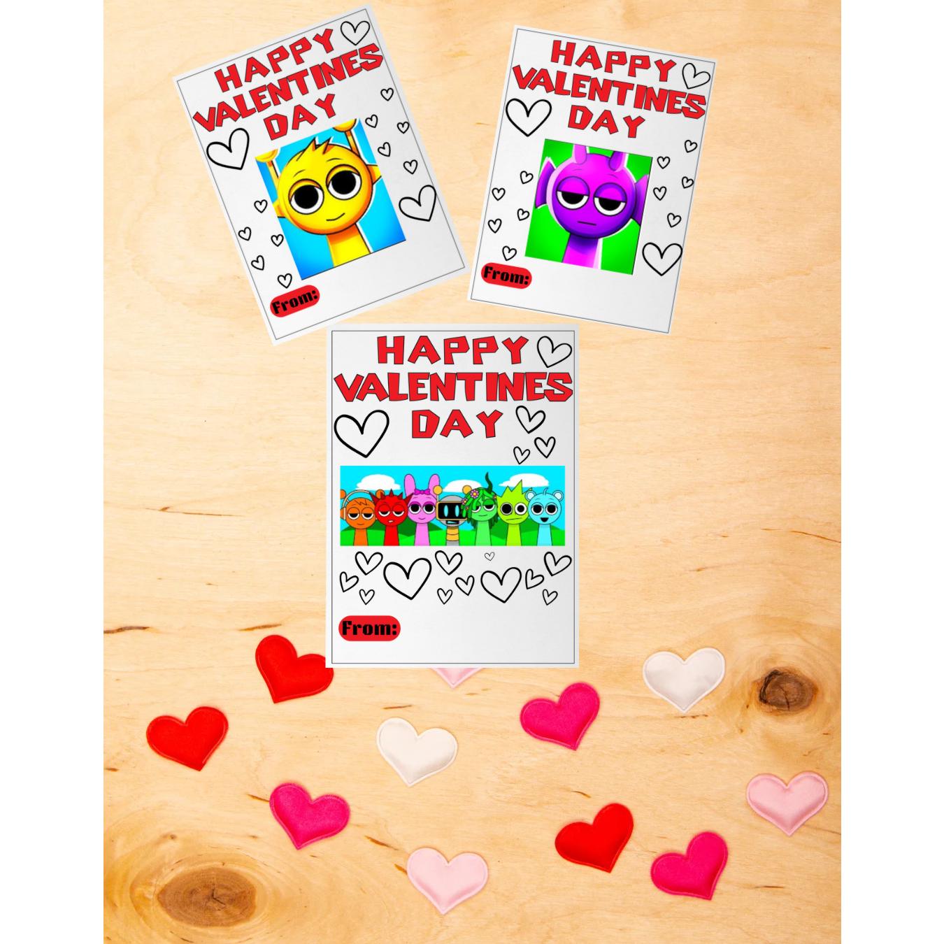 Roblox Sprunki Valentine Cards – Printable Classroom Cards for Kids! - Etsy