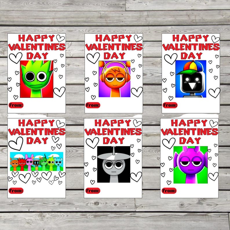 Roblox Sprunki Valentine Cards – Printable Classroom Cards for Kids! - Etsy